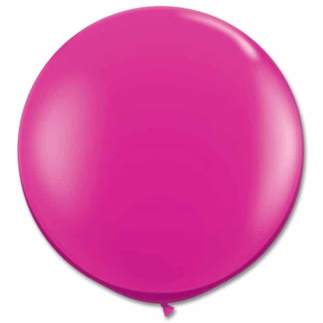 Fashion Magenta Latex Party Balloon 36 inch Round Inflated | Balloon ...