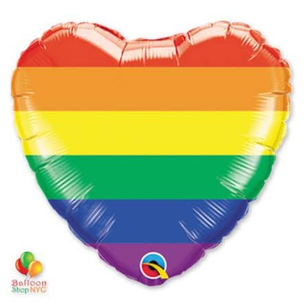 Classic Heart Rainbow Foil Party Balloon 18 Inch - Balloon Shop NYC