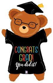 Congrats Grad Bear 48" inflated mylar balloon | Balloon Shop NYC