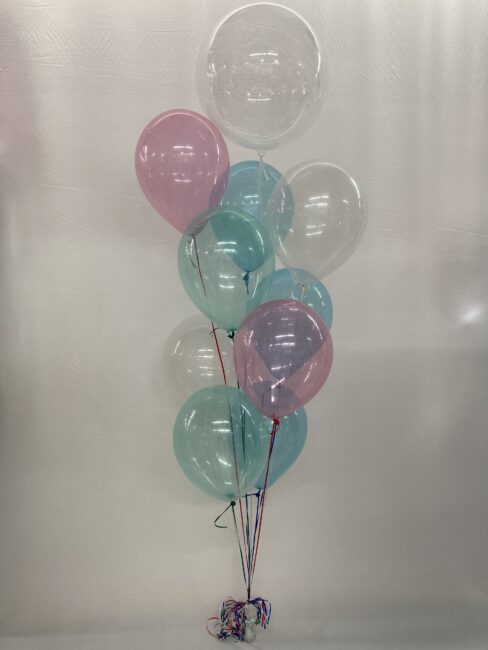 Clear Fantastic Latex Balloon Bouquet Inflated with Weight | Balloon ...