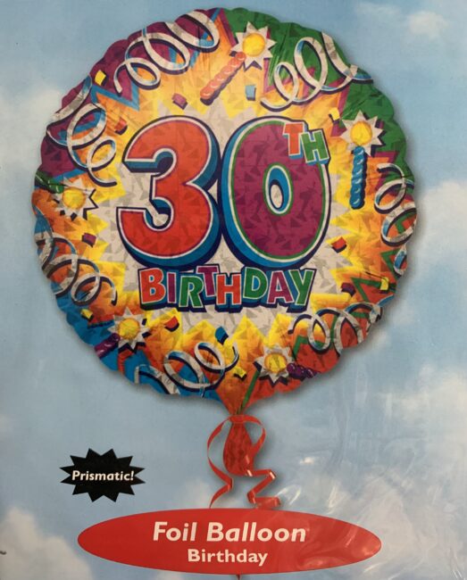 30th Birthday Confetti Mylar Balloon 18 Inch Inflated | Balloon Shop NYC