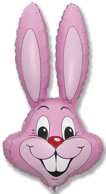 Easter Bunny Rabbit Head Pastel Pink 35 Inch Mylar Balloon Inflated ...
